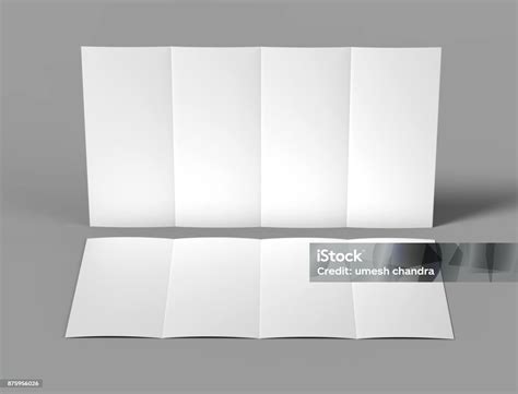 더블 게이트 배 세로 4 패널 안내 책자를 모의 흰색 서식 파일을 빈 프레 젠 테이 션 디자인 3d 그림입니다 접힌에 대한 스톡 사진 및 기타 이미지 Istock