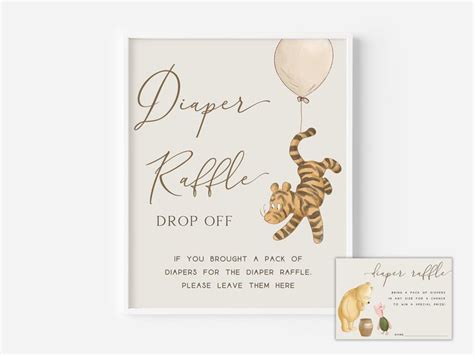 Diaper Raffle Ticket Diaper Raffle Sign Classic Winnie The Pooh