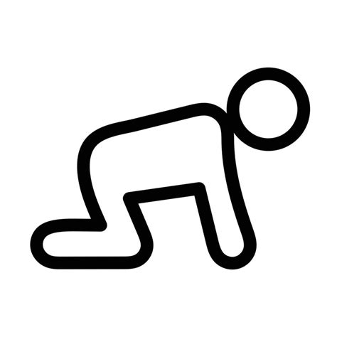 Gateando Bebé Icono Lineal Logo Marca En Negro Y Blanco 48313126 Vector