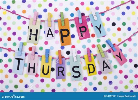Happy Thursday Alphabet Letter With Colorful Flowers Border Frame On