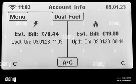 Home Smart Meter Showing Dual Fuel Estimated Bill Billing For Gas And