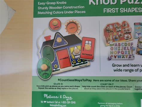 Melissa And Doug First Shapes Jumbo Knob 5 Piece Jigsaw Puzzle Ebay
