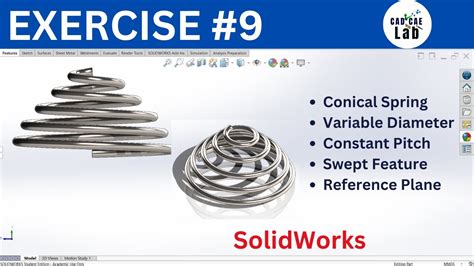 Spring Conical Helix And Spiral Feature Solidworks For Beginners