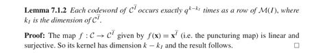 Solved Lemma 712 ﻿each Codeword Of Cbar I ﻿occurs
