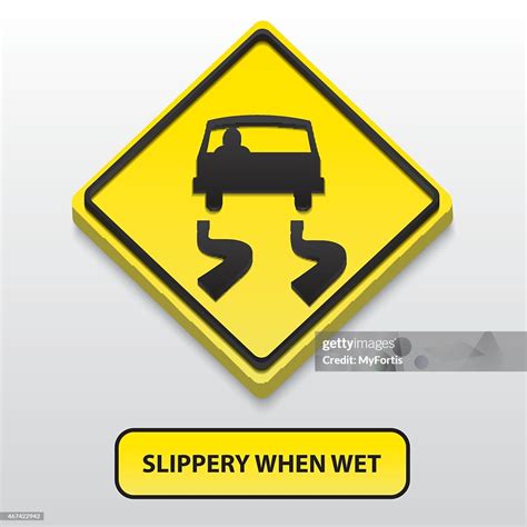 3d Slippery When Wet Sign High Res Vector Graphic Getty Images