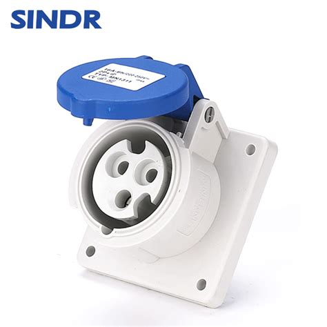 Promotional Oem Reasonable Price 16a Industrial Socket 3 Holes Panel