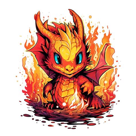 Premium Photo Illustration Of Chibi Dragon