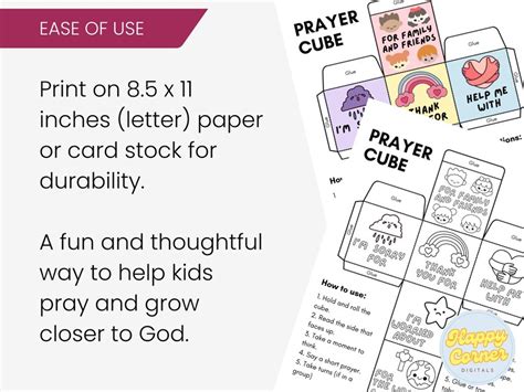 Sunday School Prayer Cube Printable Prayer Activity Cute Coloring