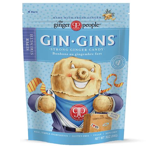The Ginger People Gin Gins Super Strength Ginger Candy 3oz Pack Of