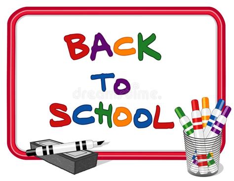 Whiteboard Back To School Red Frame Stock Vector Illustration Of Erase Copy 266073645