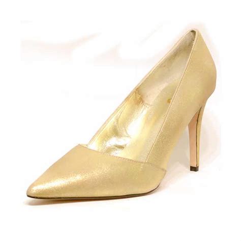 Escarpins Cuir Lisse Metallise Platine Or Chaussures Femme Grande Taille