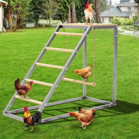 Chicken Perch For Coop With Swing And Ladder Multi Level Roosting Bars