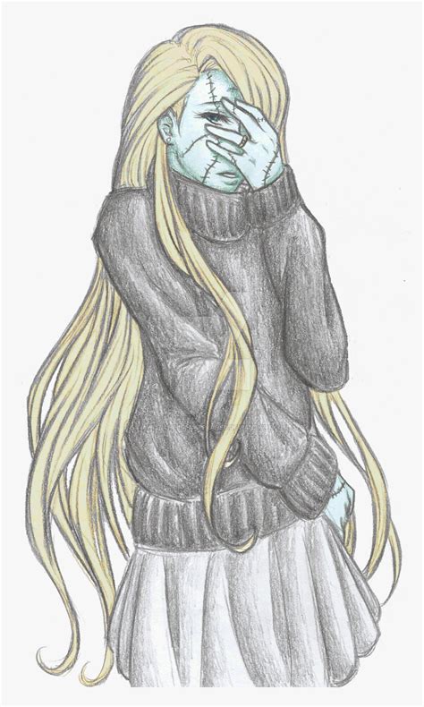 Zombie Anime Girl Drawing Cute Zombie Girl Drawings Hd Png Download