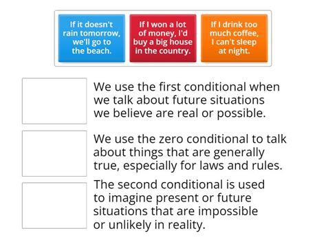 Zero Firts And Second Conditional Match Up