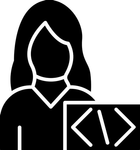 Coder Woman Icon Style Vector Art At Vecteezy
