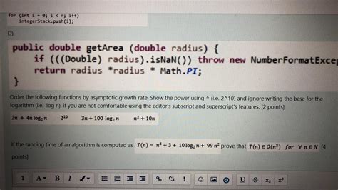 Solved For The Given Algorithms Specify What Is The Time