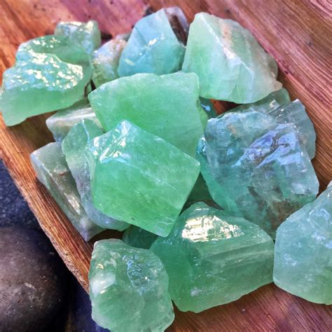 Raw Green Calcite Crystals Grade A Natural Rough Crystal Etsy