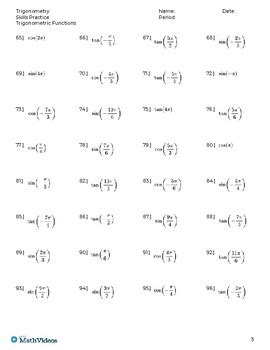 Evaluate Trigonometric Functions Skills Practice By Brian Mclogan