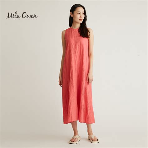 Mila Owen春夏新款麻制无袖圆领森系连衣裙09wfo211506虎窝淘