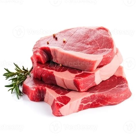 Slices Of Beef Meat Food Isolated Image For Mock Up Illustration Still