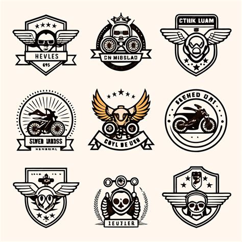 Vintage Motorcycle Club Logo Designs Custom Biker Badges And Emblems