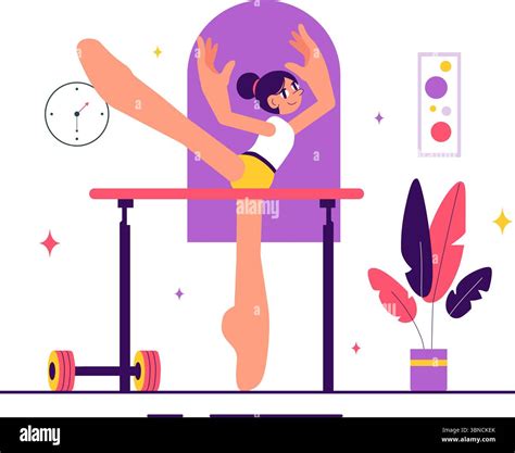 Rhythmic Gymnastics Illustration Featuring Professional Athletes