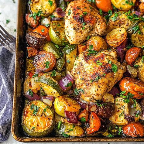 Sheet Pan Greek Chicken With Roasted Veggies