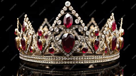 Premium Ai Image Diamond Ruby Crown A Jewel Encrusted Crown Isolated