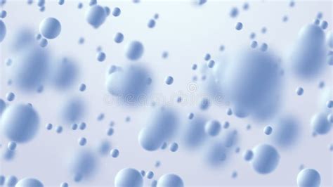 Cinematic Animation Visual Particles And Bubbles On Blue Background