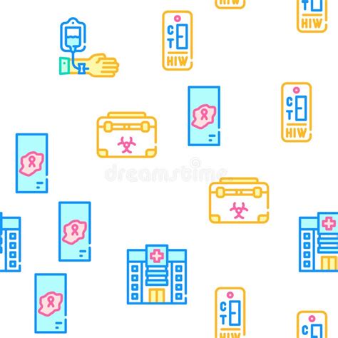 Hiv And Aids Disease Vector Seamless Pattern Stock Vector