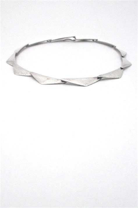 Hans Hansen Denmark Vintage Silver Peaks Choker Necklace Designed
