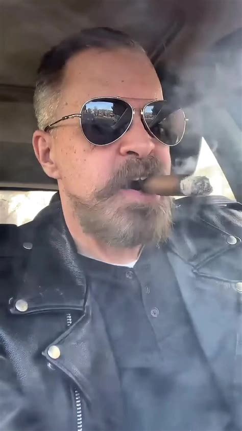 Leather Daddys Smoking Cigar Wearing Black Leather