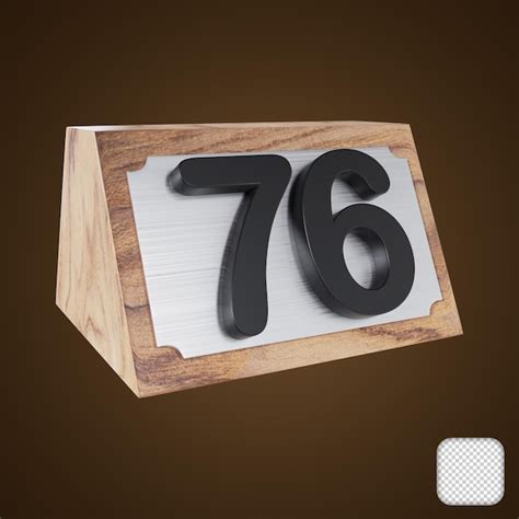 Premium Psd Olympia Wooden Table Number 76 Signs 3d Illustration