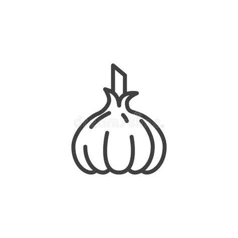 Garlic Line Icon Outline Vector Sign Linear Pictogram Isolated On