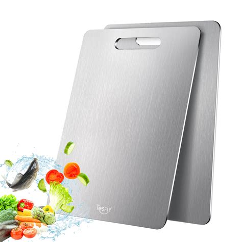 2 Pack Titanium Cutting Board 100 Pure Titanium Cutting Boards For Kitche Double Sided Food