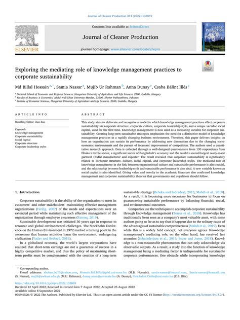 Pdf Exploring The Mediating Role Of Knowledge Management Practices To