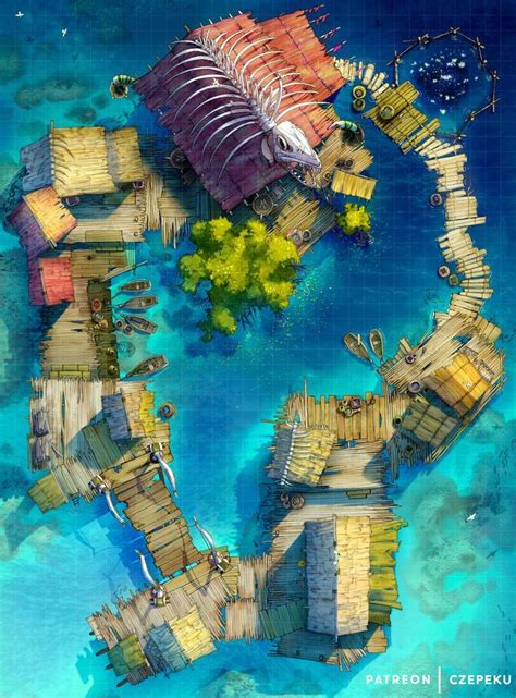 Fantasy Floating City Map Cze And Peku
