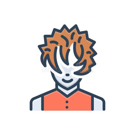 Color Illustration Icon For Ralph Japanese And Boy Stock Vector