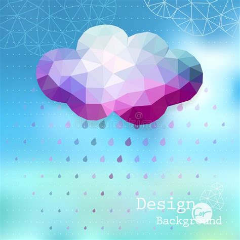 Vector Cloud And Raining Background Stock Vector Illustration Of