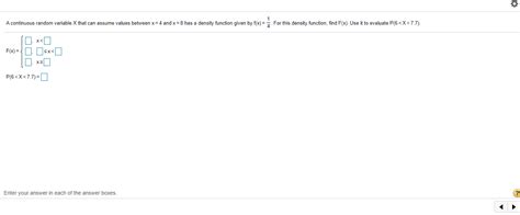 Solved A Continuous Random Variable X That Can Assume Values Chegg
