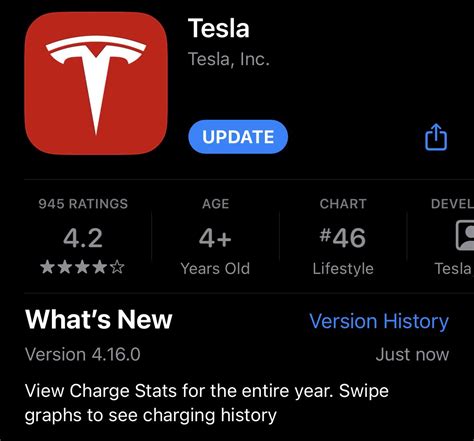 Drive Tesla On Twitter New Tesla IOS App Update Available V Only Change According