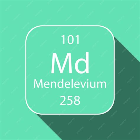 Premium Vector Mendelevium Symbol With Long Shadow Design Chemical