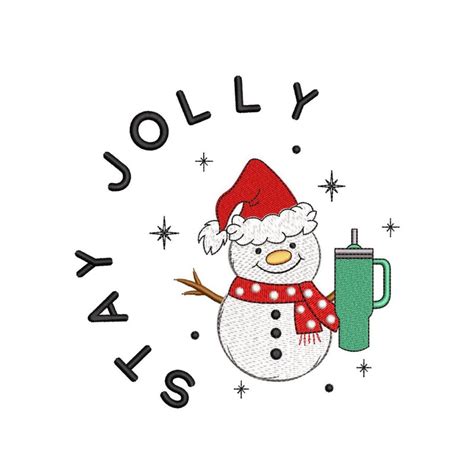 Stay Jolly Embroidery Design Merry Christmas Machine Embroidery Design