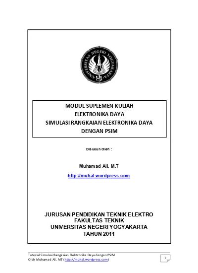 Tutorial Simulasi Rangkaian Elektronika Daya Dengan Psim 0