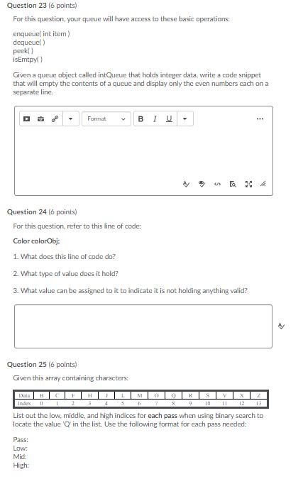 Solved Question Points All Typical Stack Operations Chegg