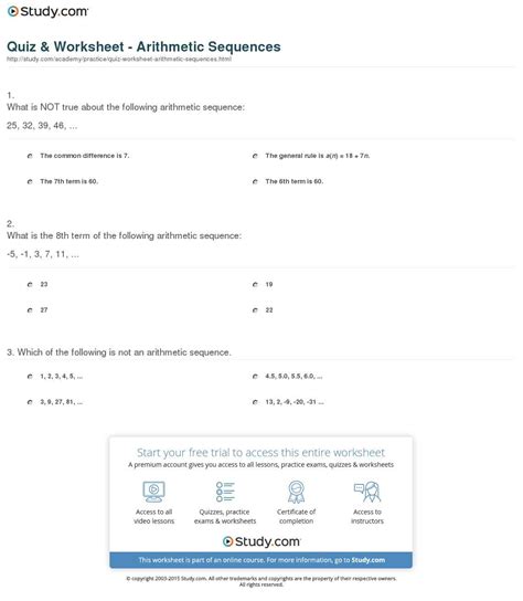 Mastering Arithmetic And Geometric Sequences Essential Worksheet Answers In Pdf