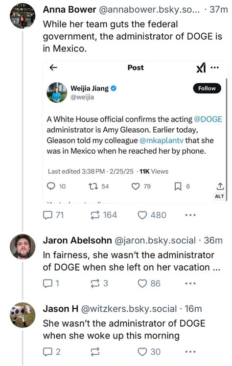 Anna Bower Annabower Bsky So While Her Team Guts The Federal Government The Administrator