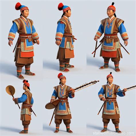 Young Tuvan Man In Traditional Attire Stable Diffusion Online