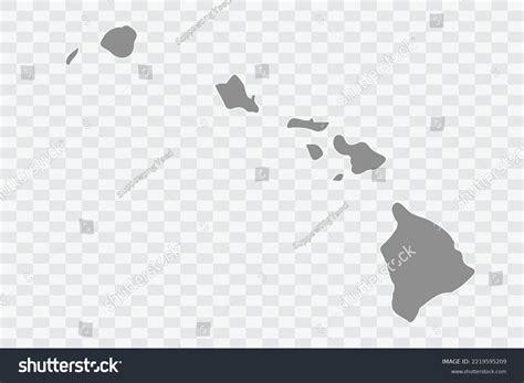 Hawaii Map Grey Color On White Stock Vector Royalty Free 2219595209