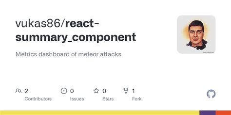 Github Vukas86react Summarycomponent Metrics Dashboard Of Meteor Attacks